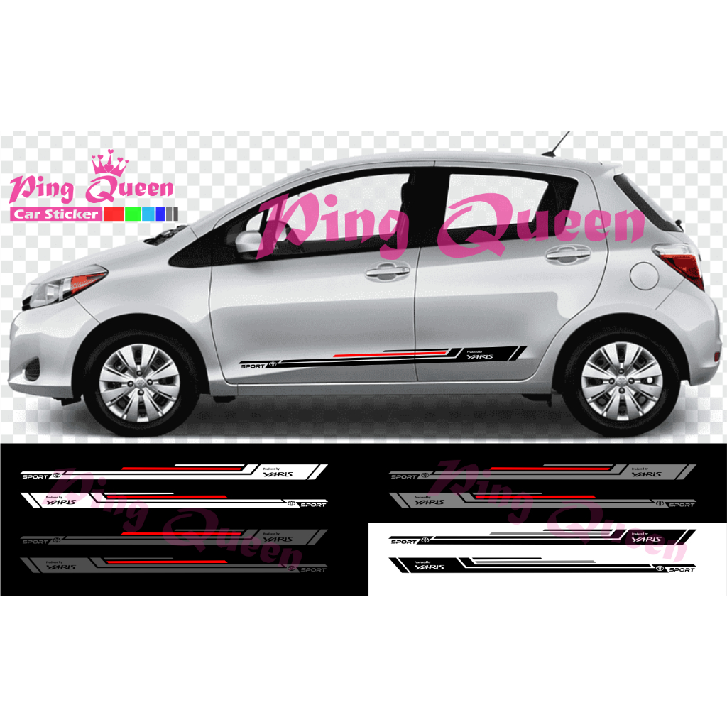 Jual STICKER LIST BODY SAMPING MOBIL YARIS MOTIF TERBARU CUTTING STIKER ...