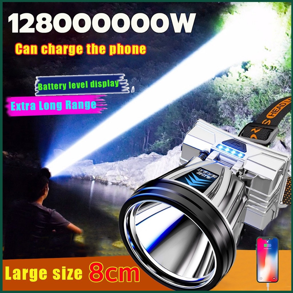 Jual LED Headlamp 500Watt Penerangan terus menerus selama 800 jam senter super terang lampu ...