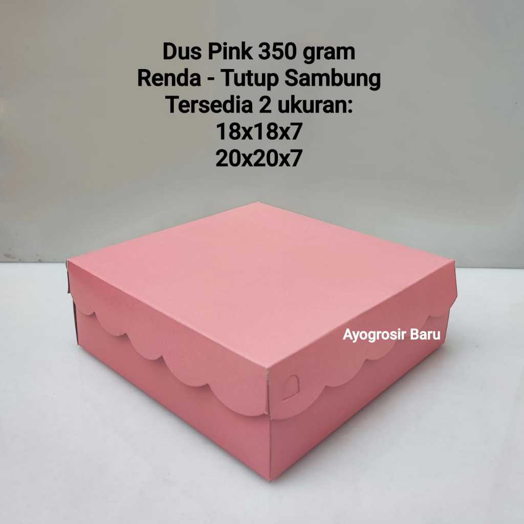 Jual Dus PINK 18x18 Renda isi 50 pcs 350 Gr Kotak Dus Nasi Katering ...