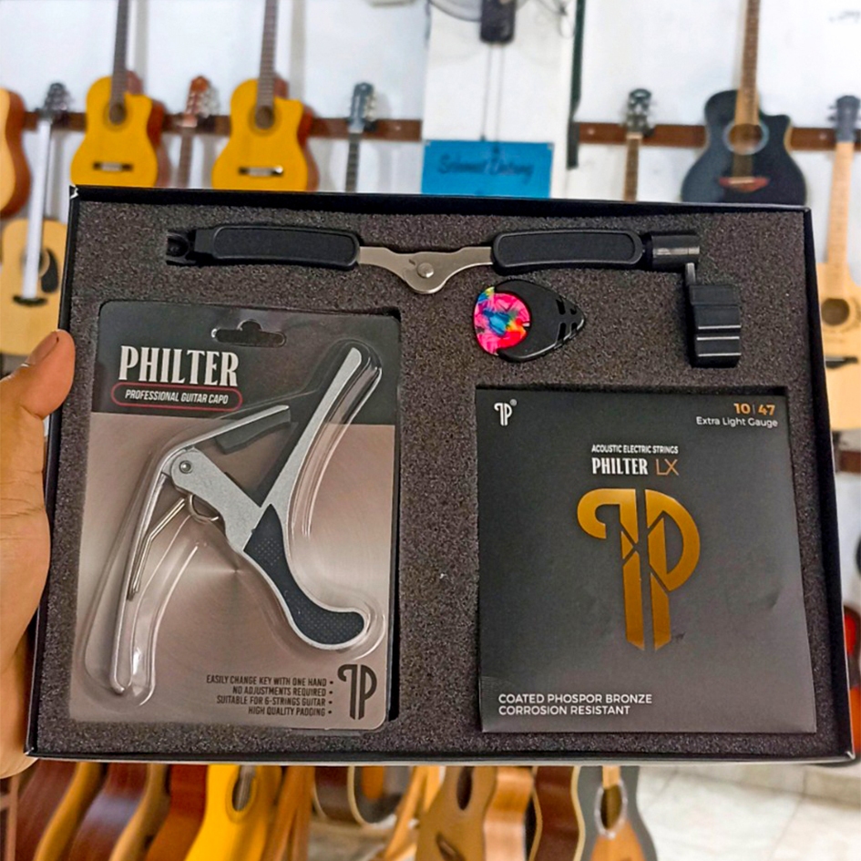 Jual ORIGINAL Bundling Gift Box Set Senar Gitar Philter Akustik ...