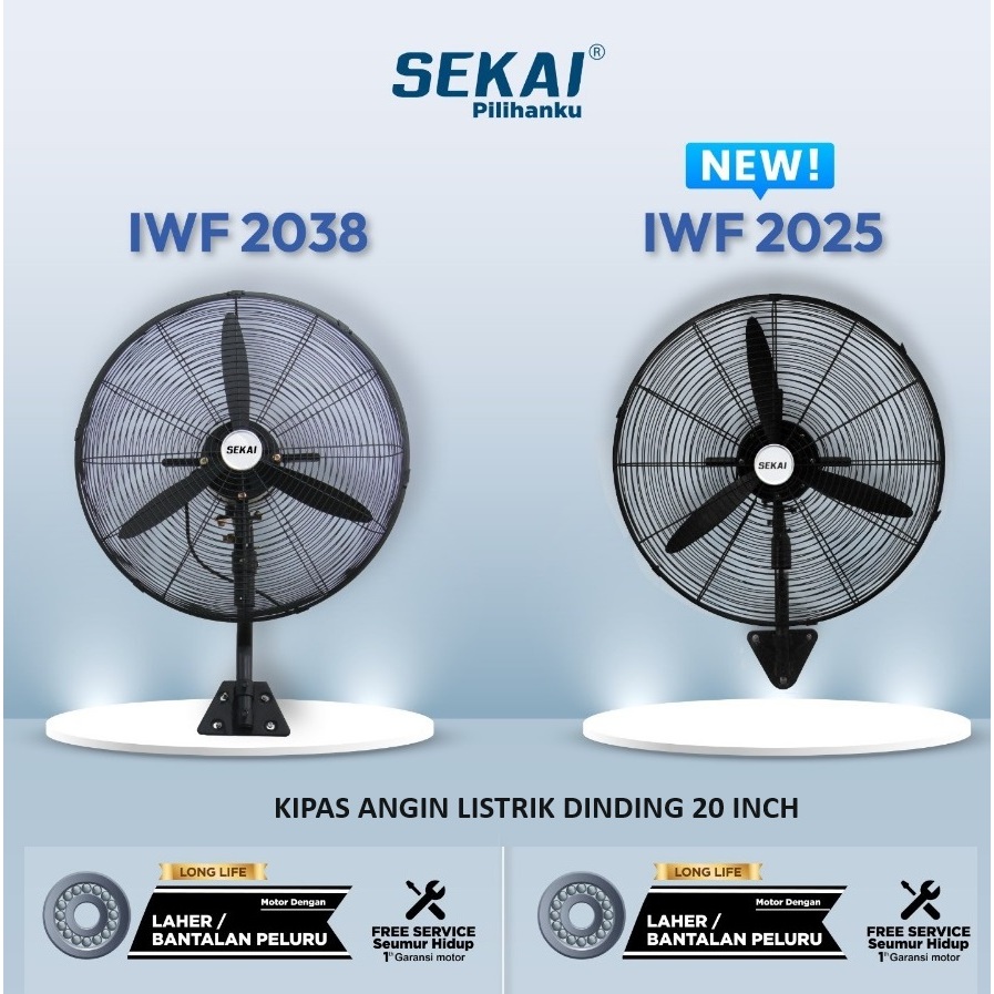 Jual SEKAI Kipas Angin Dinding INDUSTRI IWF 2038 IWF2038 20INC | Shopee ...