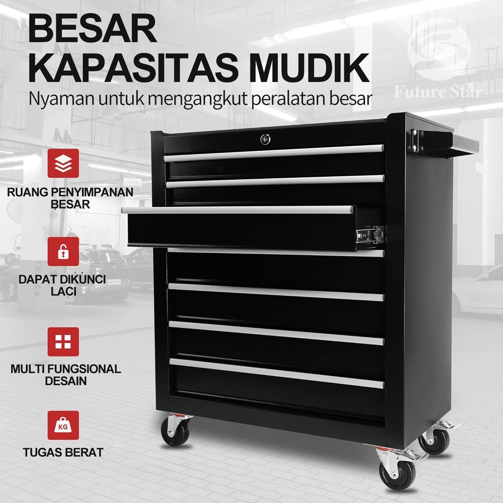 Jual Cabinet Tool Trolley Bengkel Rak 5/7 Laci Susun 7 Drawer Toolkit ...