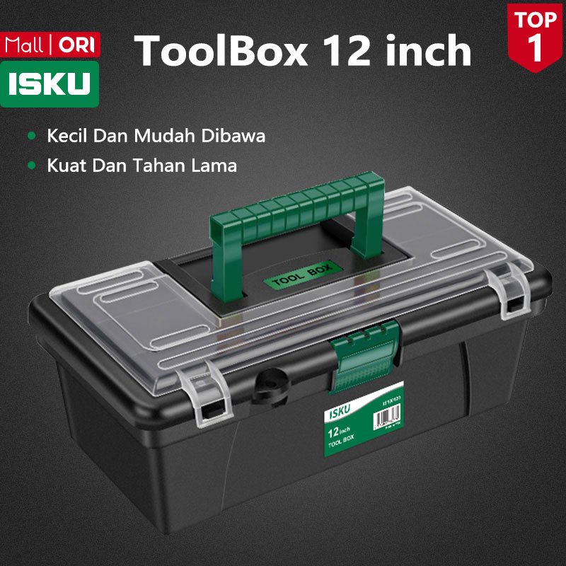 Jual ISKU Toolbox Mini 12 inch Kotak perkakas Bahan Plastik PPTebal Tool box Rumah Tangga ...