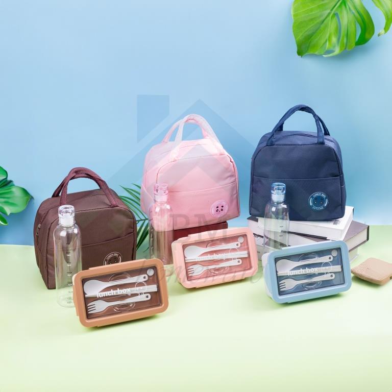 Jual Kotak Makan + Botol Minum + Tas / Kotak Makan Set / Lunch Box / Paket 3In1 | Shopee Indonesia