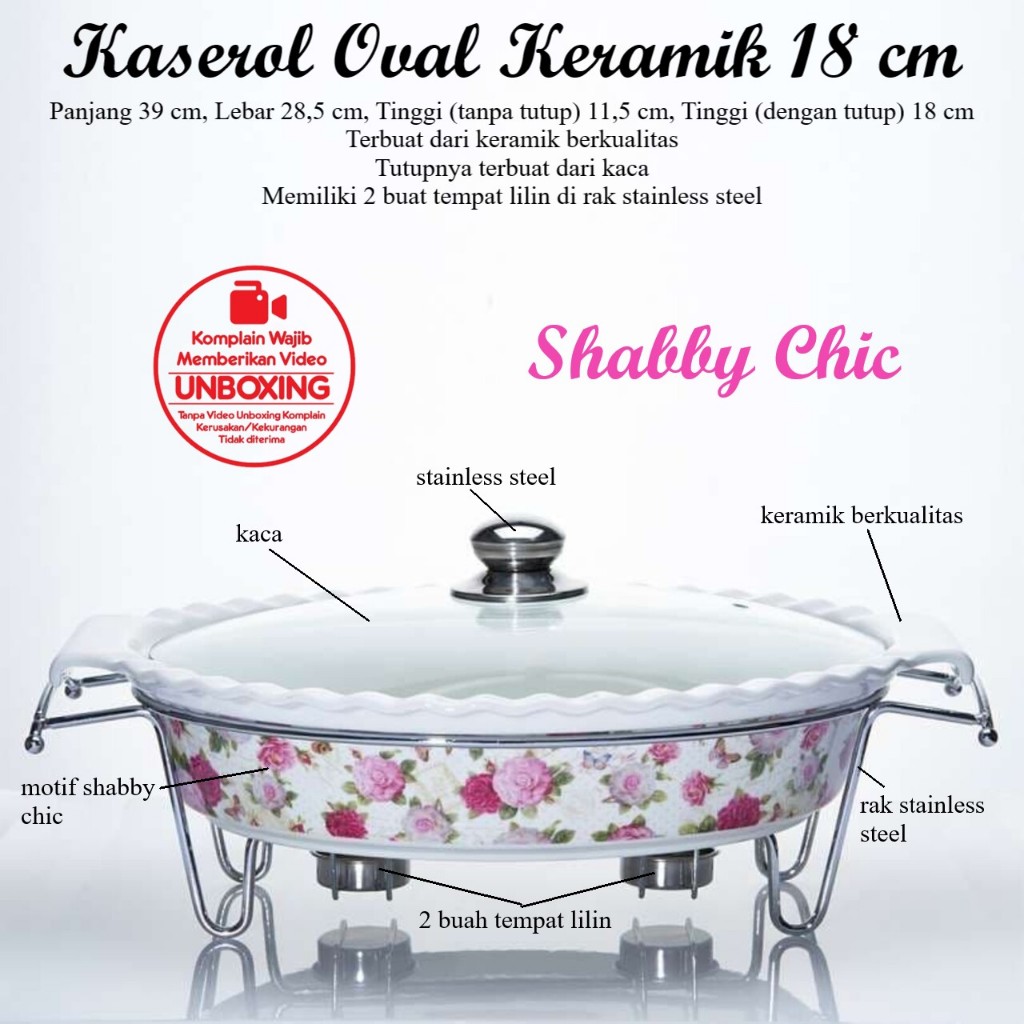 Jual CAPO Kaserol / Wadah Saji Keramik Tinggi 18 cm | Shopee Indonesia