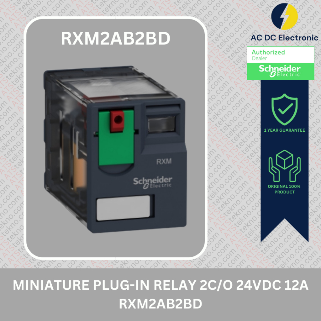 Jual SCHNEIDER RELAY PLUG IN 2CO 12A DENGAN LED 24VDC RXM2AB2BD | Shopee Indonesia