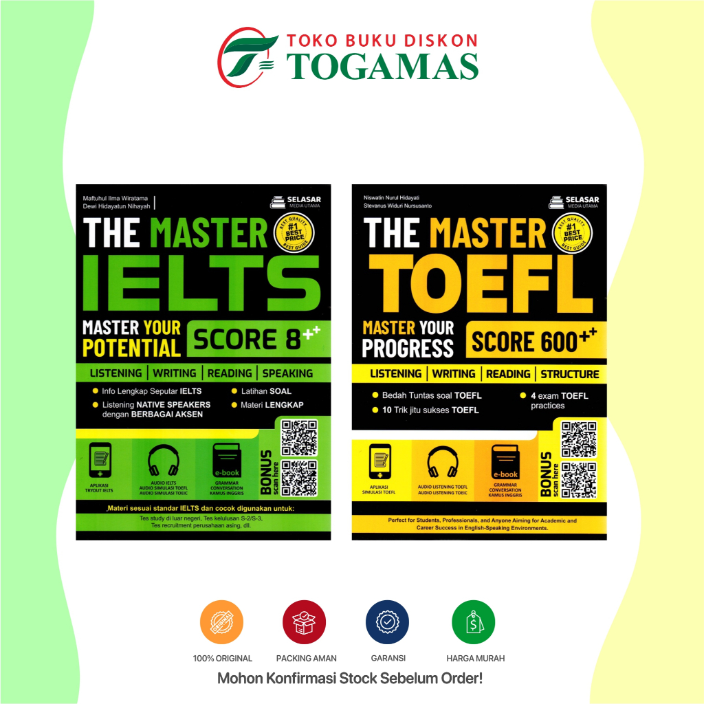 Jual Buku The Master IELTS Score 8++ // The Master TOEFL Score 600 ...