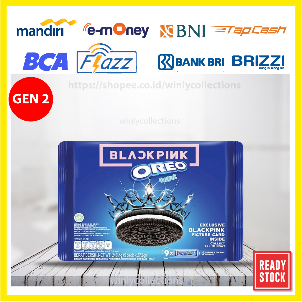 Jual EMONEY E TOLL DESAIN OREO BLACKPINK BIRU E MONEY MANDIRI GEN 2 BNI ...