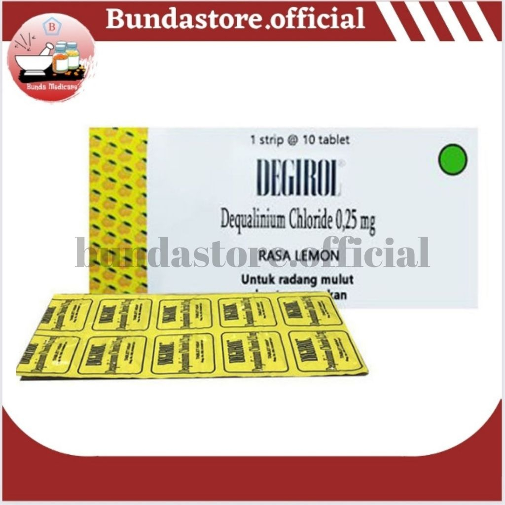 Jual Degirol Lozenges 1 Strip isi 10 Tablet / Sariawan / Radang Tenggorokan / Permen Sakit ...