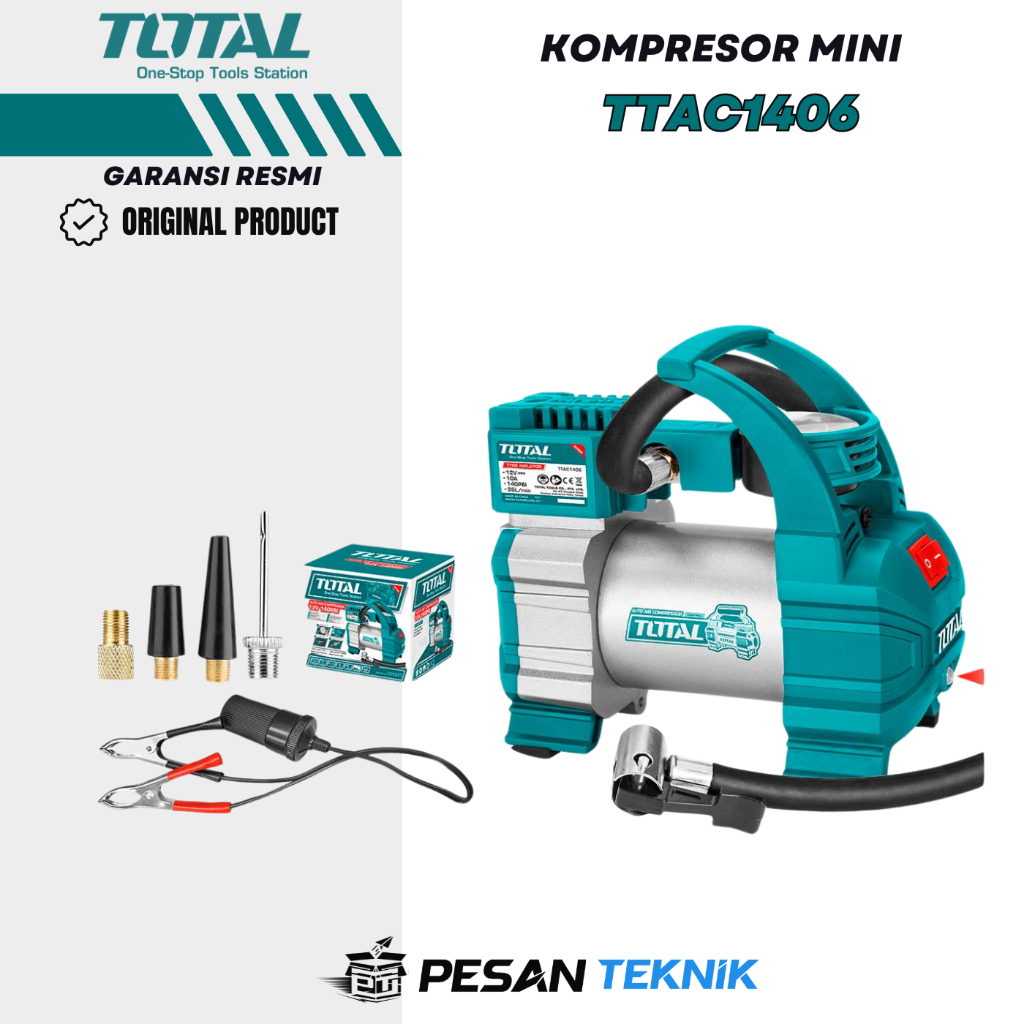 Jual Mini Kompresor Angin Auto Air Compressor Pompa Ban TOTAL TTAC1406 ...