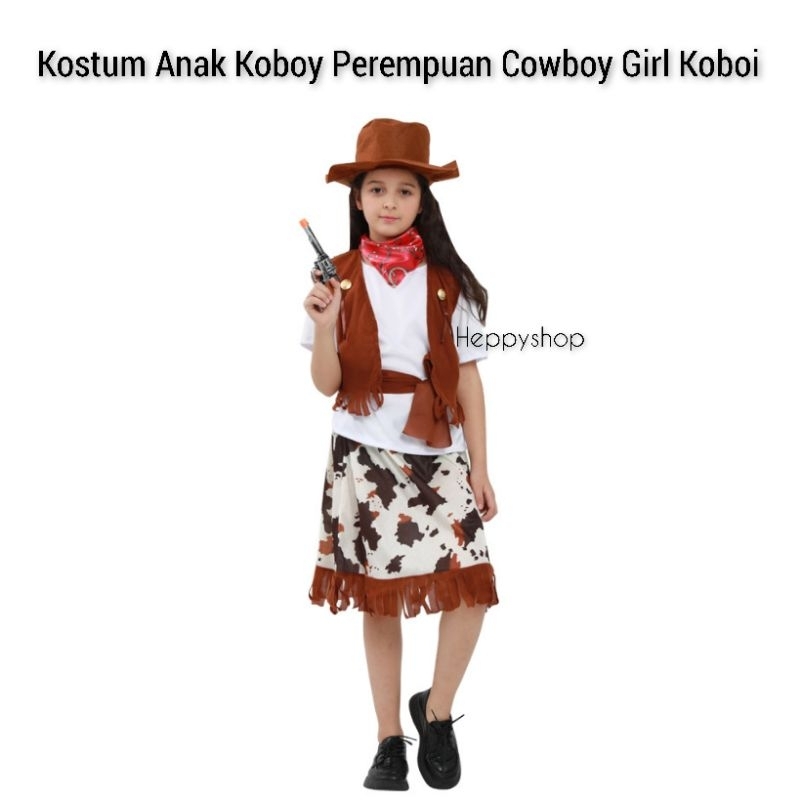 Jual Kostum Anak Koboy Perempuan Cowboy Girl Koboi | Shopee Indonesia
