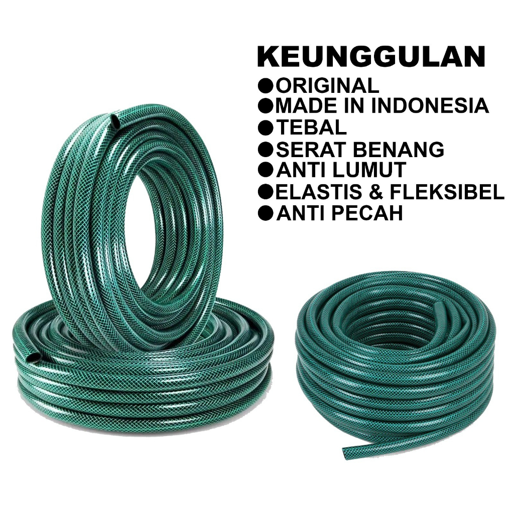 Jual MEGA Selang Air 20 Meter 1/2 5/8 3/4 1 Inch Selang Benang Anti Lumut Tebal Selang Cuci ...