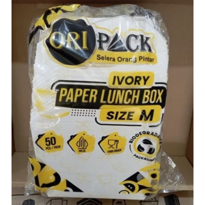 Jual Paper Lunch box ivory putih / kraft coklat laminasi siap pakai ...