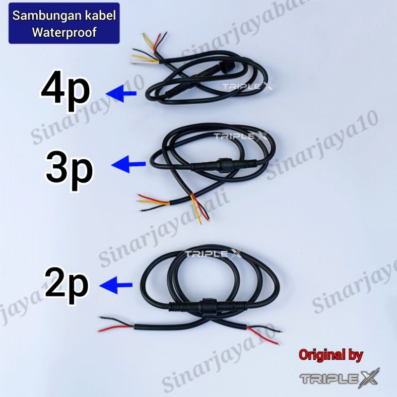 Jual sambungan kabel lampu led tembak triple x saklar soket 2pin 3pin ...