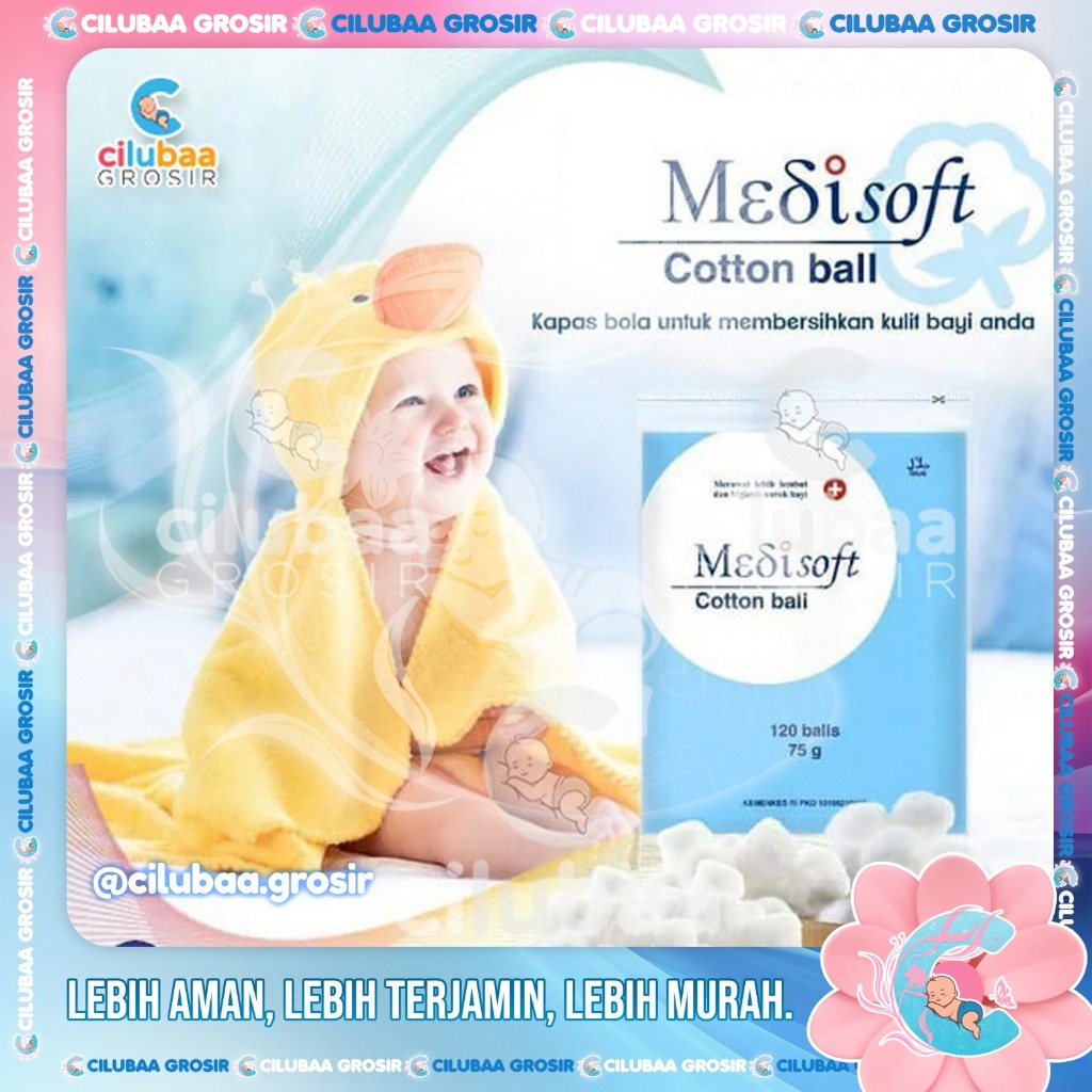 Jual Medisoft Cotton Ball 120 || Medisoft Kapas Bulat Bayi Cotton Ball ...