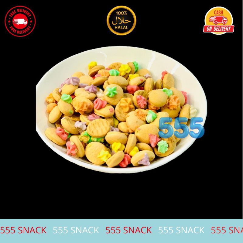 Jual (500 GR) GEM ROSE / GEM BUNGA / JAJANAN JADUL BUNGA GULA / BISKUIT ...