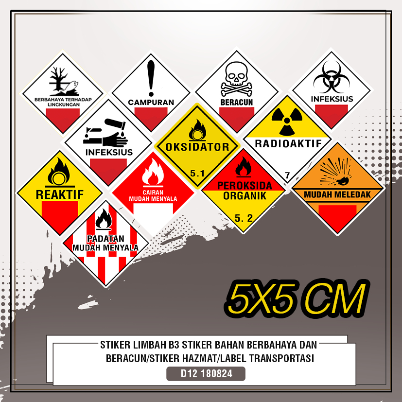 Jual Lebel limbah b3 ukuran 5x5 cm, stiker limbah b3 multi Sticker ...