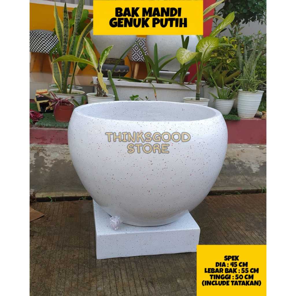 Jual BAK MANDI GENTONG AIR MINIMALIS MODEL TERASO GENUK PUTIH TYPE 50 ...