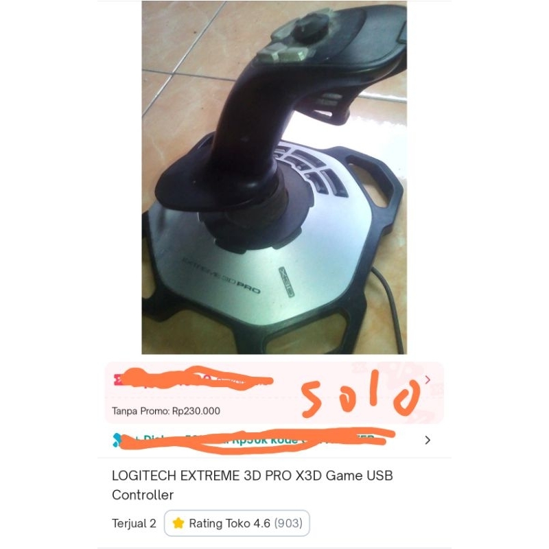 Jual LOGITECH EXTREME X3D Game flight stick wingman Controller gamepad ...