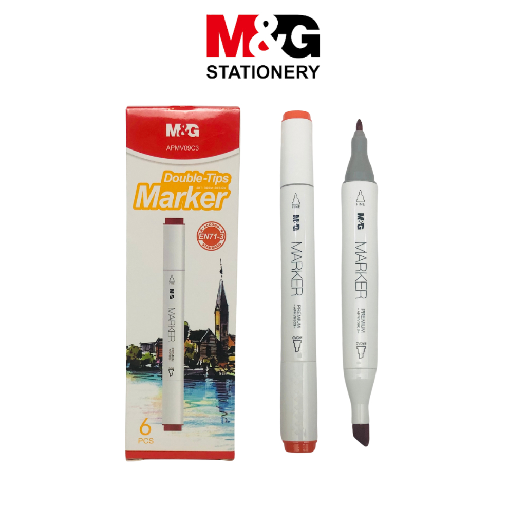 Jual Spidol Double Marker M&G Spidol Tip Board & Tip Fine Spidol Double ...