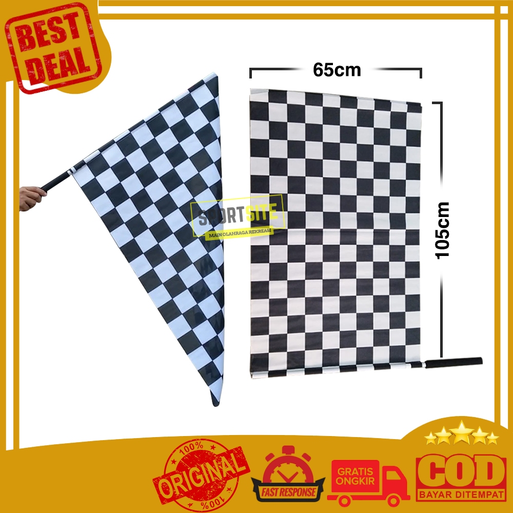 Jual Bendera Racing Lomba Balap Kotak Hitam Putih Catur Alat Aksesoris ...