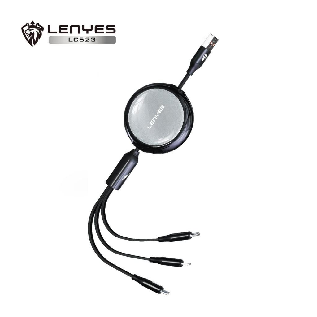 Jual Kabel Data LENYES LC-523 Cable 3 in 1 Fast Charging 66W Data Cable ...