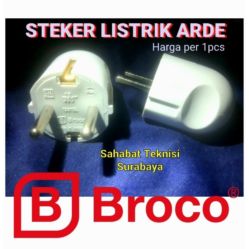 Jual Steker Arde Broco | Steker Broco | Colokan listrik Broco | Jek ...