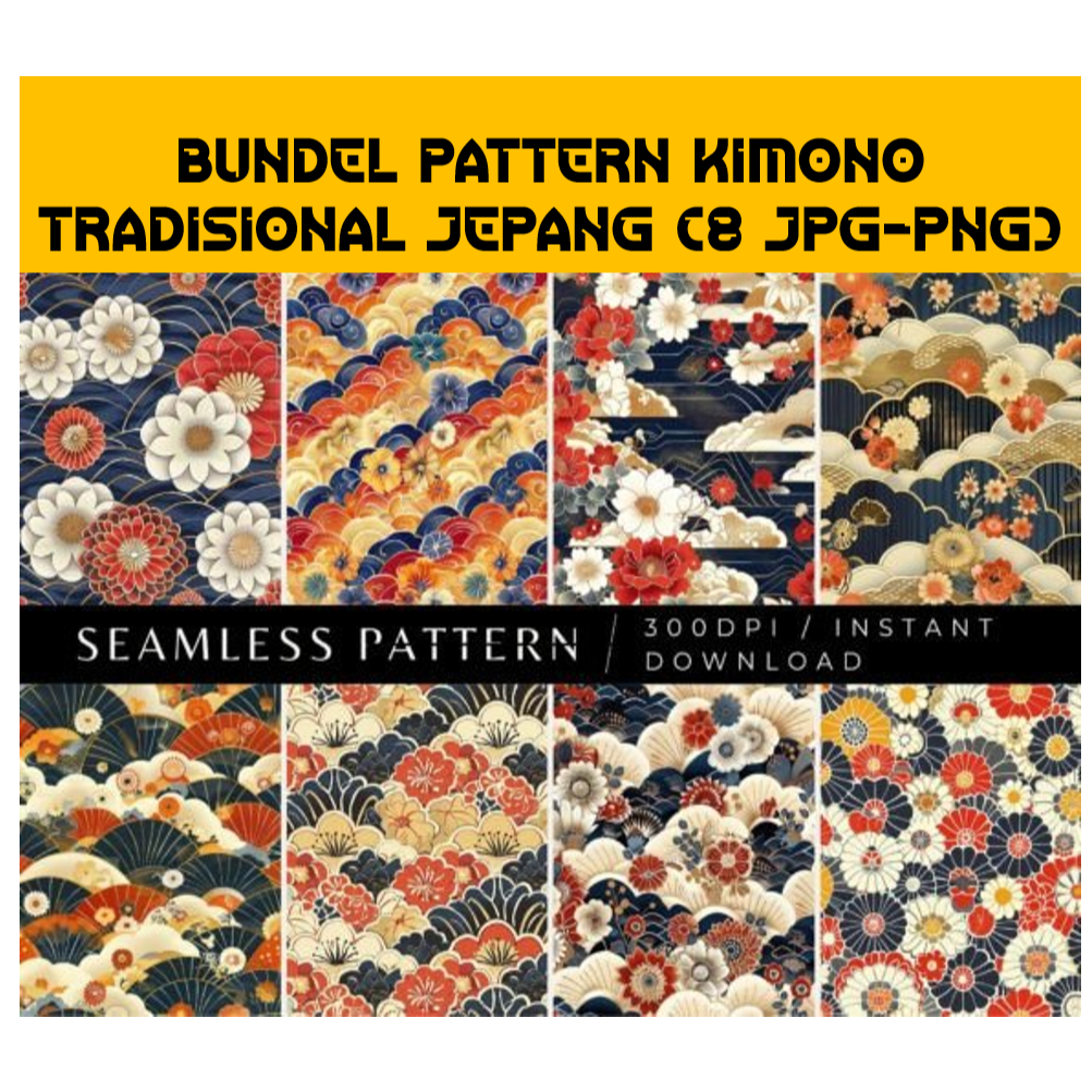 Jual Bundel Pattern Kimono Tradisional Jepang (8 JPG-PNG) | Shopee ...