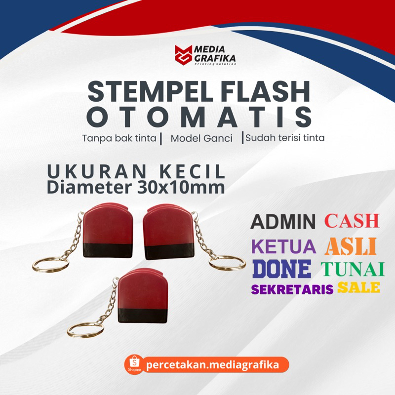 Jual STEMPEL FLASH CUSTOM|| OTOMATIS 30x10mm | Shopee Indonesia