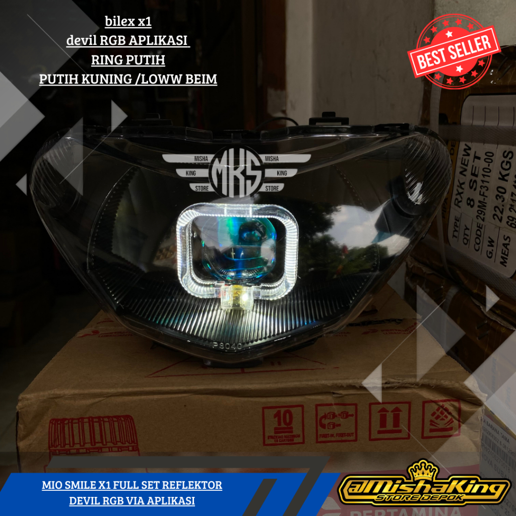 Jual lampu biled mio smile mio new x1 full set devil RGB | Shopee Indonesia