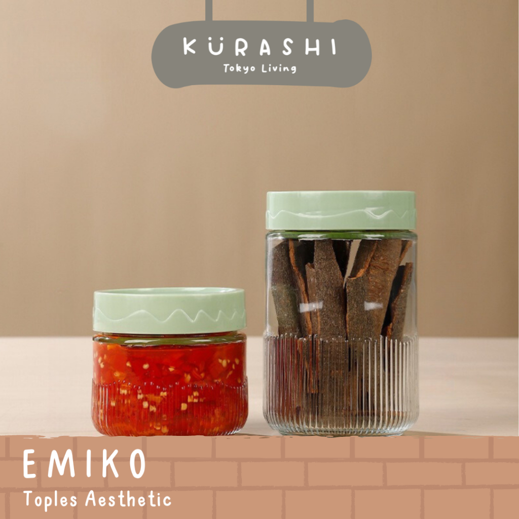 Jual 【KURASHI】EMIKO Toples Kaca Permen Transparan Kontainer Kue Kering ...