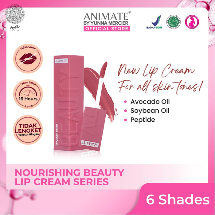 Jual Animate Lip Cream Nourishing Beauty Lip Cream 4ml BPOM Original ...
