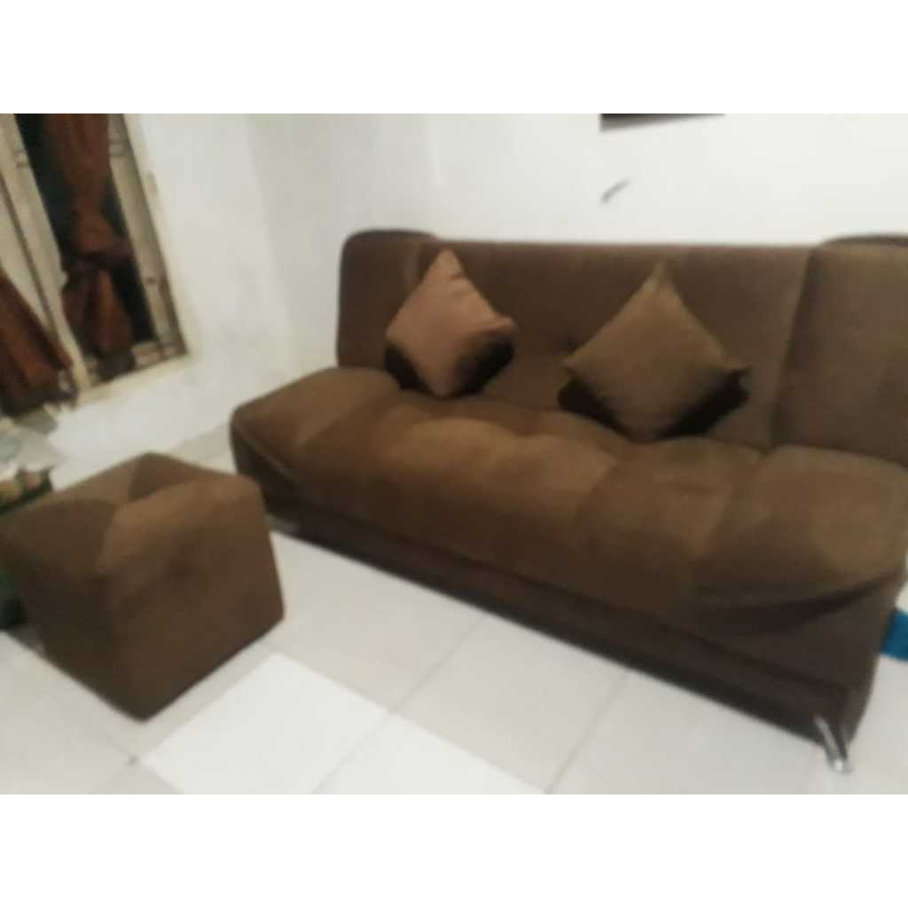 Jual Wilson Interior Sofa bed Kain Coklat tua 613 Free puff 1 //Free ...