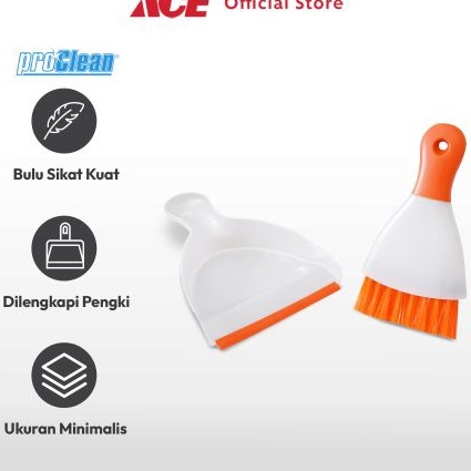 Jual KP8 Ace Sapu Dan Pengki Mini Oranye Abu Abu Floor Cleaner Set Sapu ...