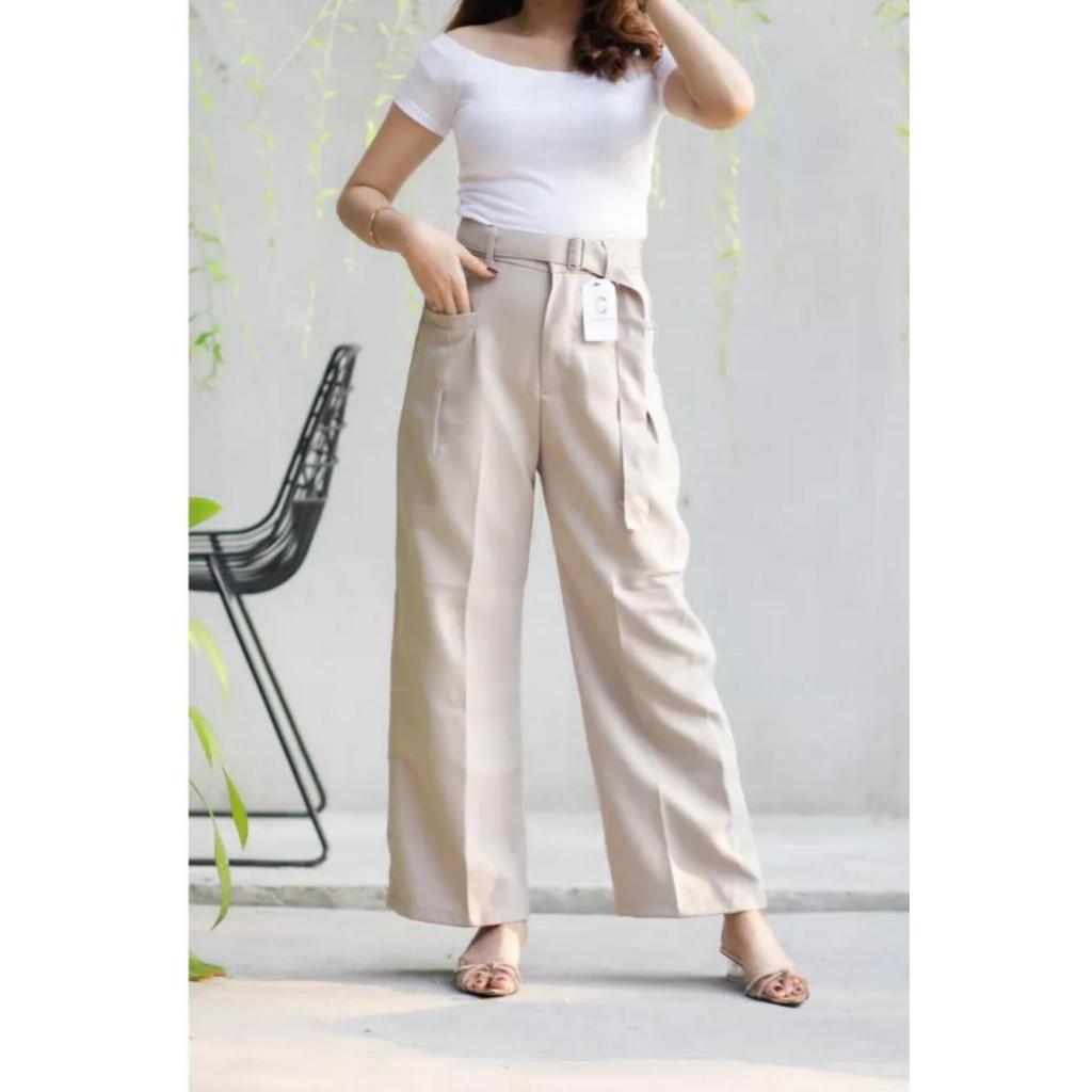 Jual Obi Pants || Celana Highwaist Trousers Loose Pants || Celana Kulot ...