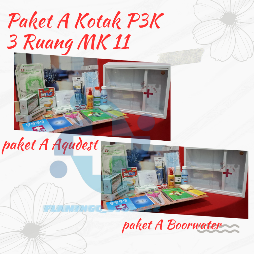 Jual Paket Kotak P3K 3 Ruang MK 11 Lengkap Dengan isi Sesuai Permenaker ...