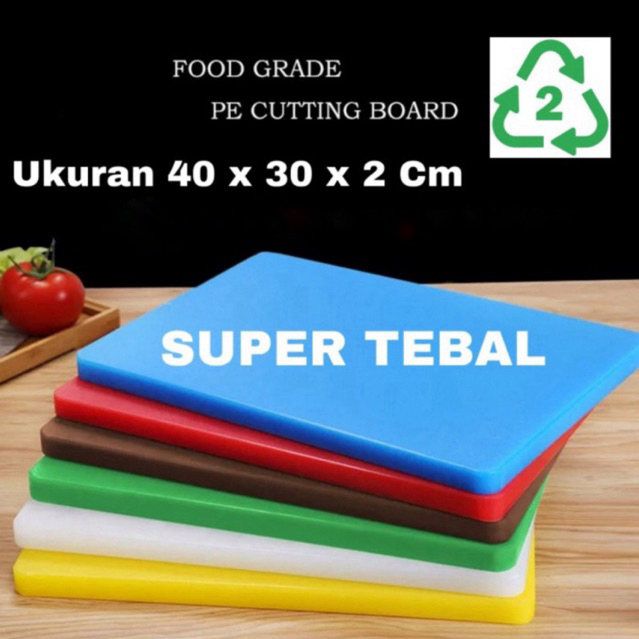 Jual Talenan cutting board plastik PUTIH HDPE 40 x 30 x 2 Cm tebal FOOD GRADE | Shopee Indonesia