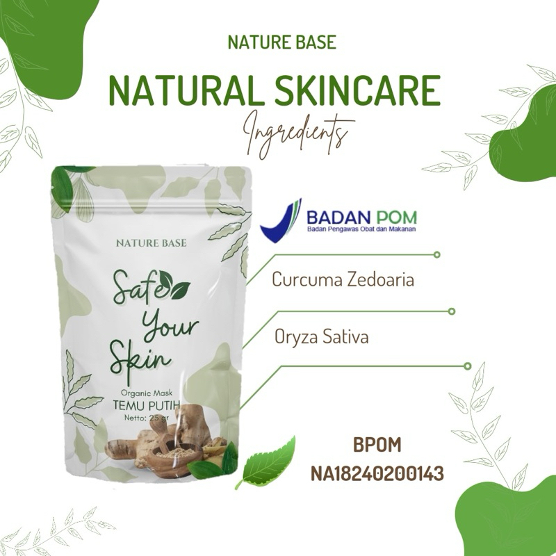 Jual Nature Base Organic Mask Temu Putih (Curcuma Zedoaria) | Shopee ...