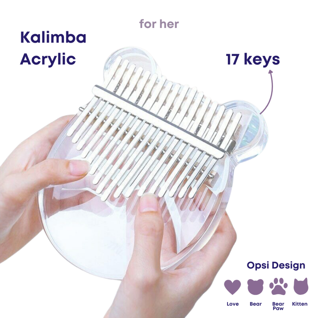 Jual FOR HER - COD Kalimba Acrylic 17 Keys Finger Thumb Piano Alat ...