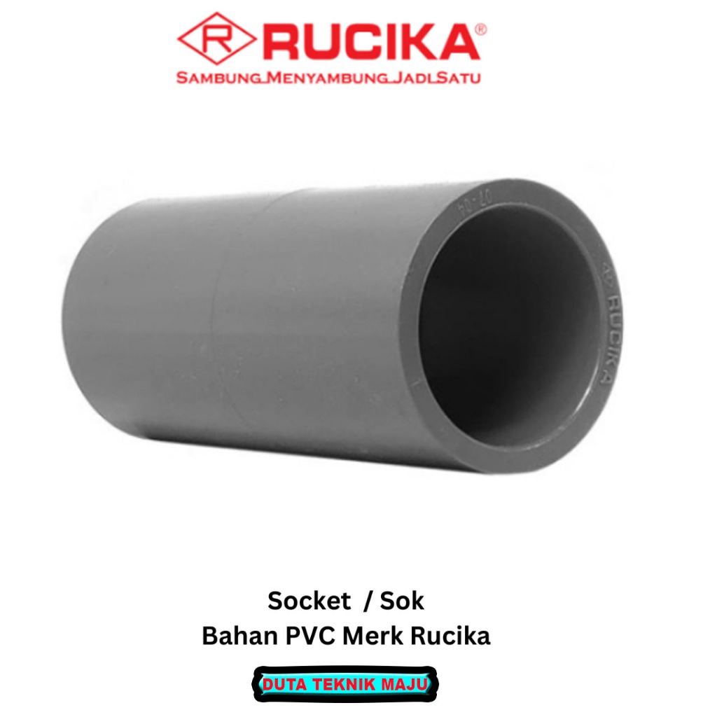 Jual Socket / Sok PVC Rucika 1"-3/4''-1/2'' inch AW (Tebal) / Fitting ...