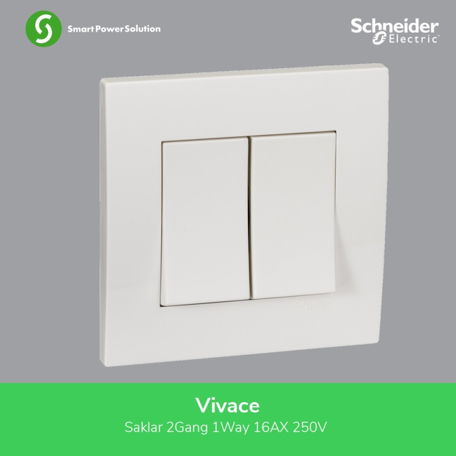 Jual Schneider Saklar Lampu 2 Gang 1 Arah Vivace - KB32_1_WE_G3 ...