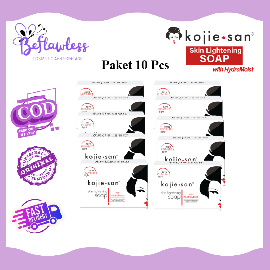 Jual Kojie San Paket Isi 10 Skin Lightening Soap with Hydromoist 65gr ...