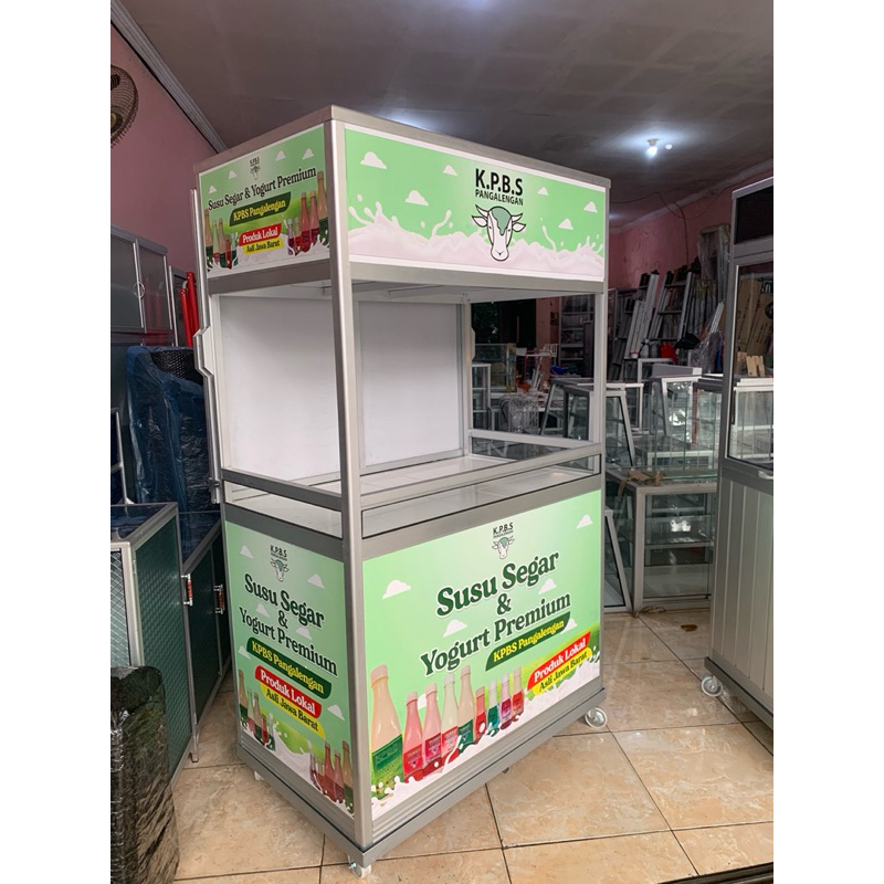 Jual Etalase / Gerobak Alumunium Dagang Minuman / Susu Yogurt Berikut ...