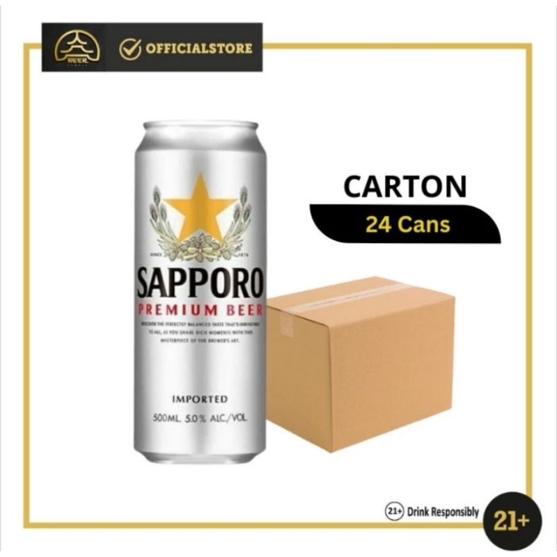 Jual sapporo premium beer Can 500ml x 24 bottle ( 1karton) | Shopee Indonesia