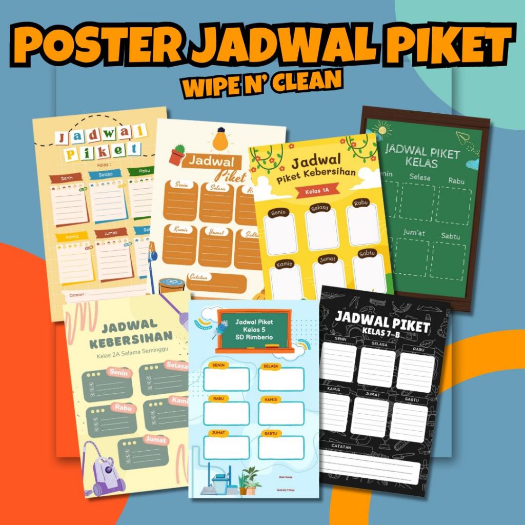 Jual POSTER JADWAL PIKET KELAS HIASAN KELAS POSTER EDUKASI SEKOLAH ANAK ...