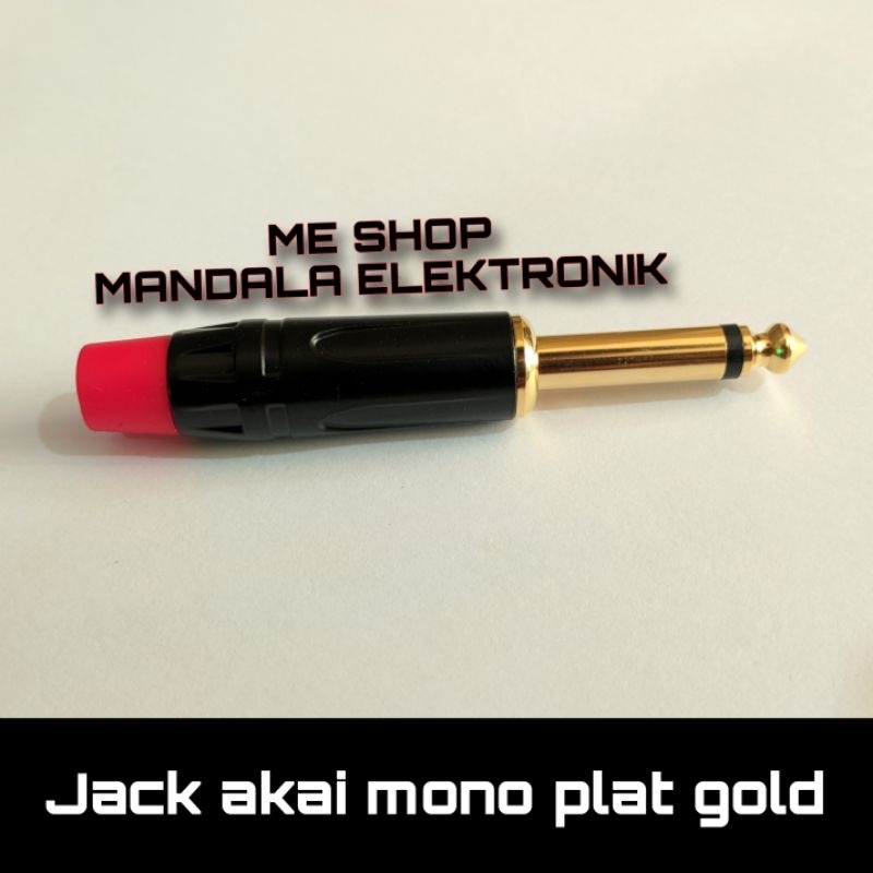 Jual jack mic/jack akai mono 6,5mm plat gold premium quality | Shopee ...