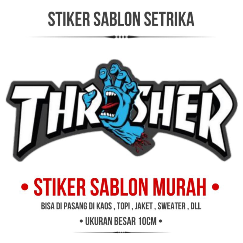Jual Stiker sablon setrika logo Thrasher ukuran 10cm termurah | Shopee ...