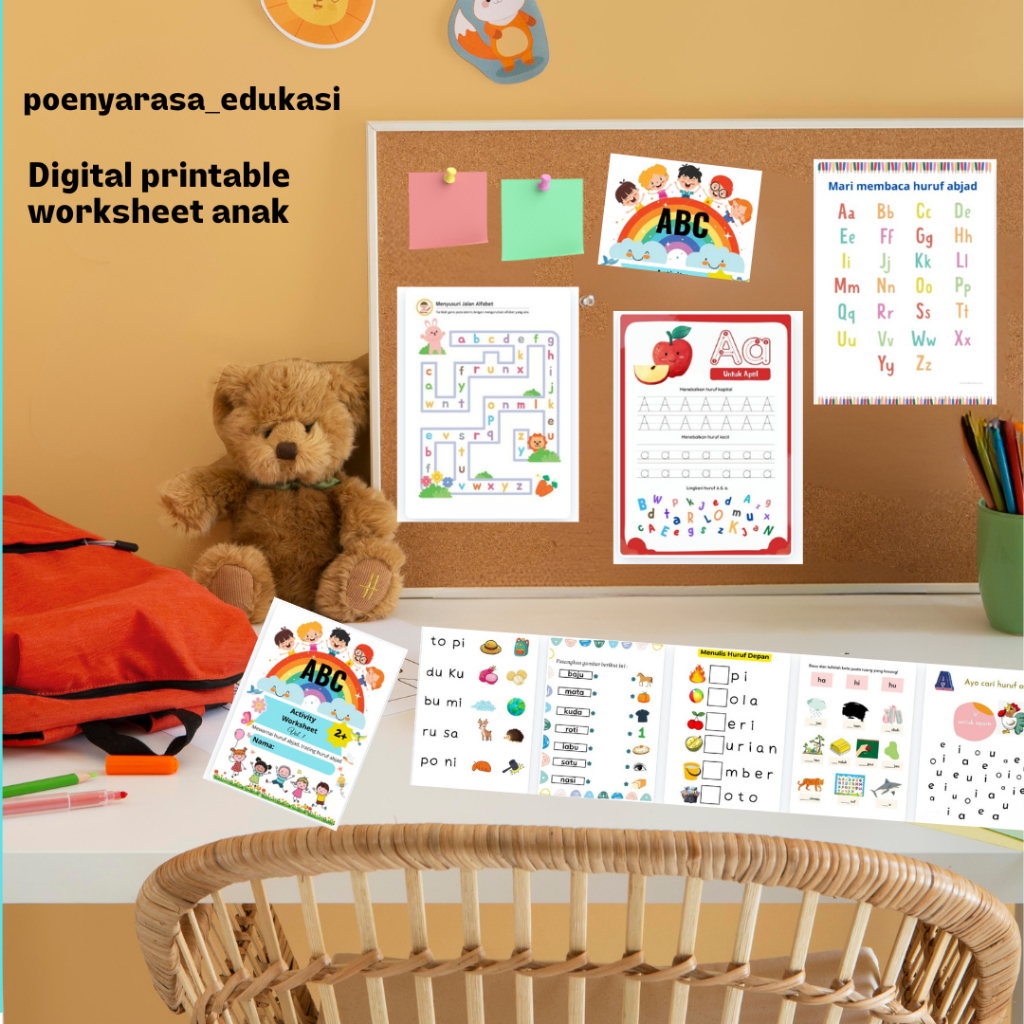 Jual Worksheet Anak 2+ Digital Printable (PDF) Bisa di print sendiri lembar edukasi anak I ...