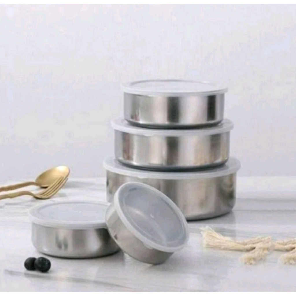 Jual Rantang Stainless Susun 5 Dengan Penutup Food Container Mangkok ...