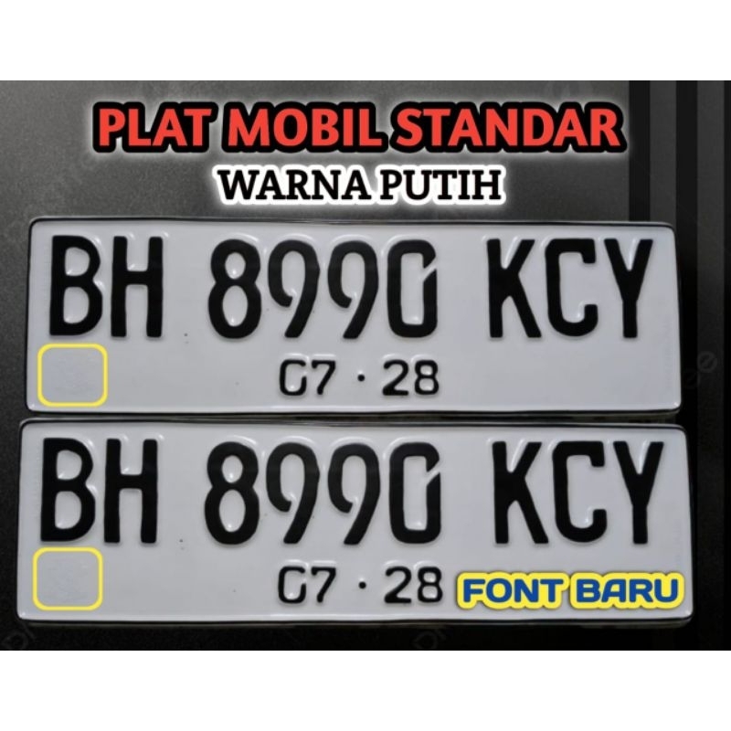 Jual PLT STD MOBIL FONT BARU HITAM/PUTIH. | Shopee Indonesia